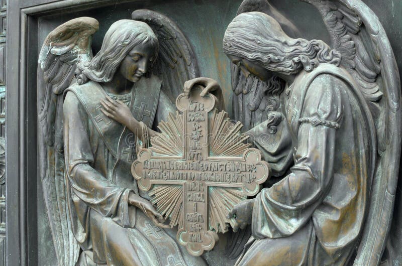 The Bas-relief on the Christian Theme. Stock Image - Image of holy ...