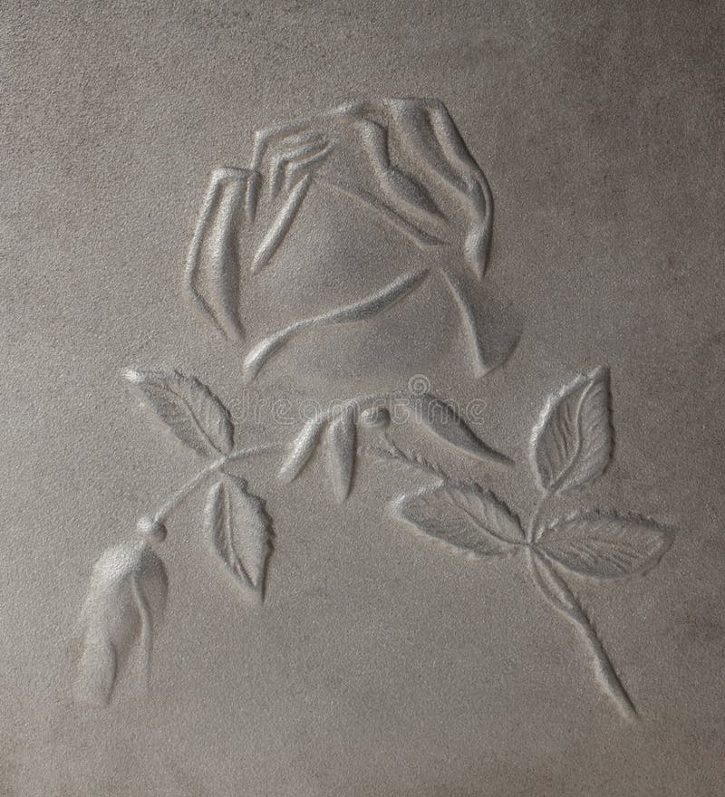 Bas-relief Depicting Roses on Metal Stock Image - Image of culture ...