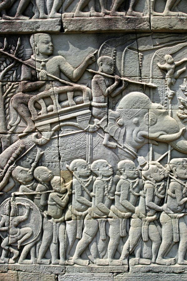 Bas-relief em Angkor Wat imagem de stock. Imagem de hindu - 12540069