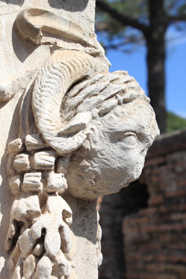 Bas-relief with the Head of a Ram Stock Photo - Image of famous ...