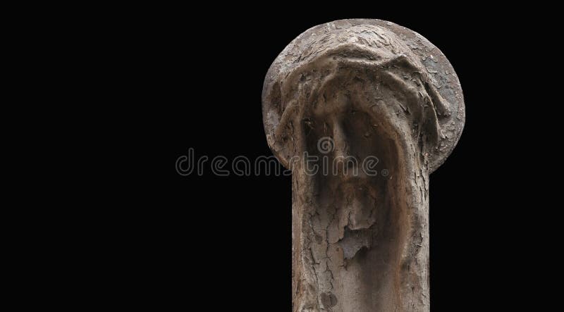 Bas-relief of Jesus Christ with a Thorn Wreath on the Head. Black ...