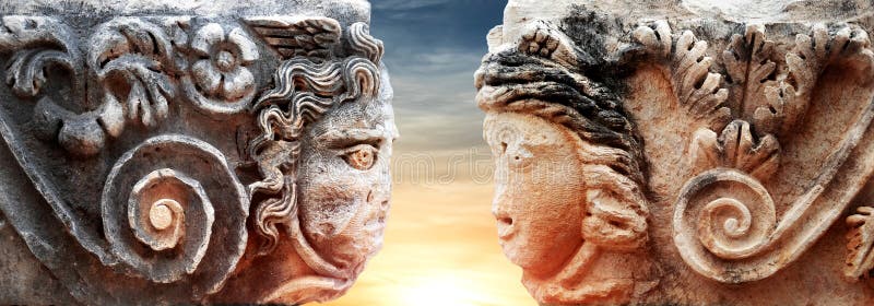 Bas-relief in the Myra Ancient City. Turkey. Antalya Province. Banner ...