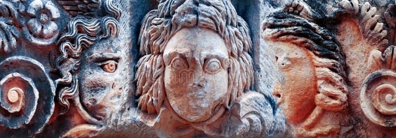Bas-relief in the Myra Ancient City. Turkey. Antalya Province. Banner ...