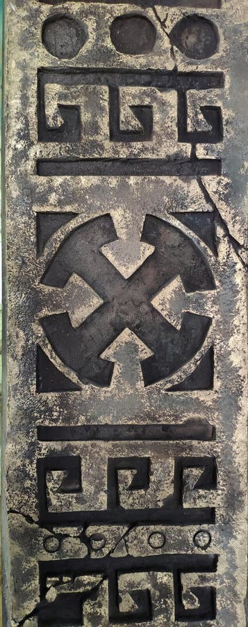Bas-relief or Pattern with Various Symbols. Stock Image - Image of ...