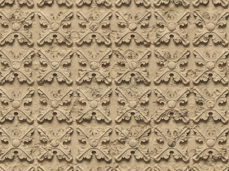 Bas-relief of Seamless Textures, Consisting of Various Elements of ...