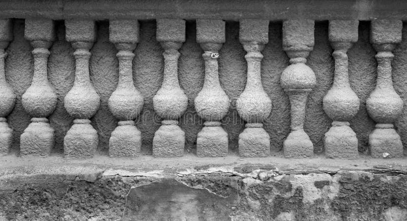Bas Relief of Stone Balustrade with One Banister Inverted Stock Photo ...