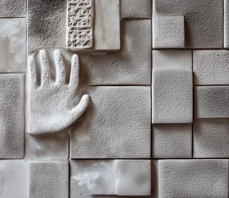 A Bas-relief with a Textured Hand. Stock Illustration - Illustration of ...