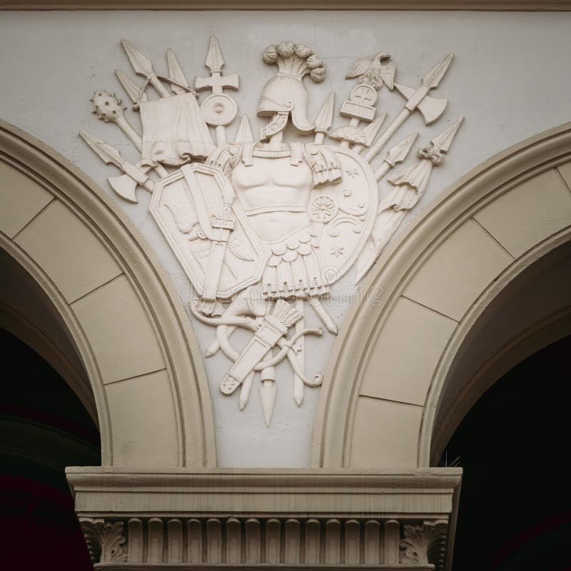 Bas-relief on Wall of Royal Palace in Oslo, Norway. Stock Image - Image ...