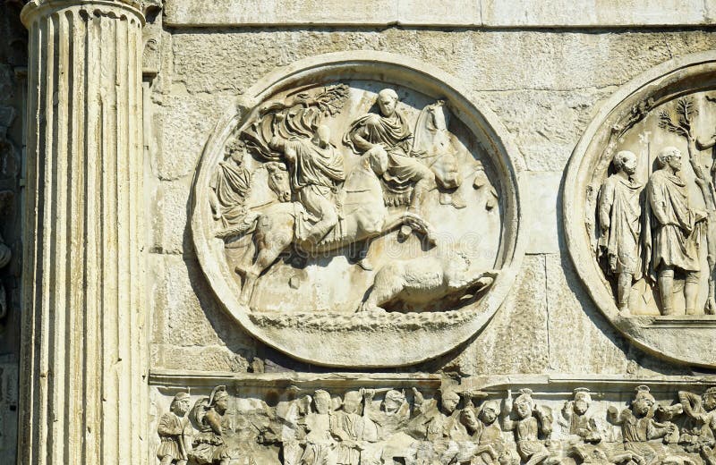 Bas-reliefs on the Arch of Constantine Arco Di Costantino Triumphal ...