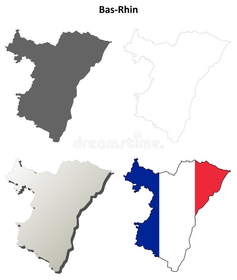 Bas-Rhin, Alsace Outline Map Set Stock Vector - Illustration of ...