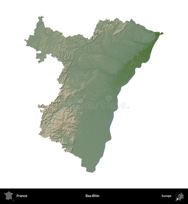 Bas-Rhin, France, Isolated on White. Physical Stock Illustration ...