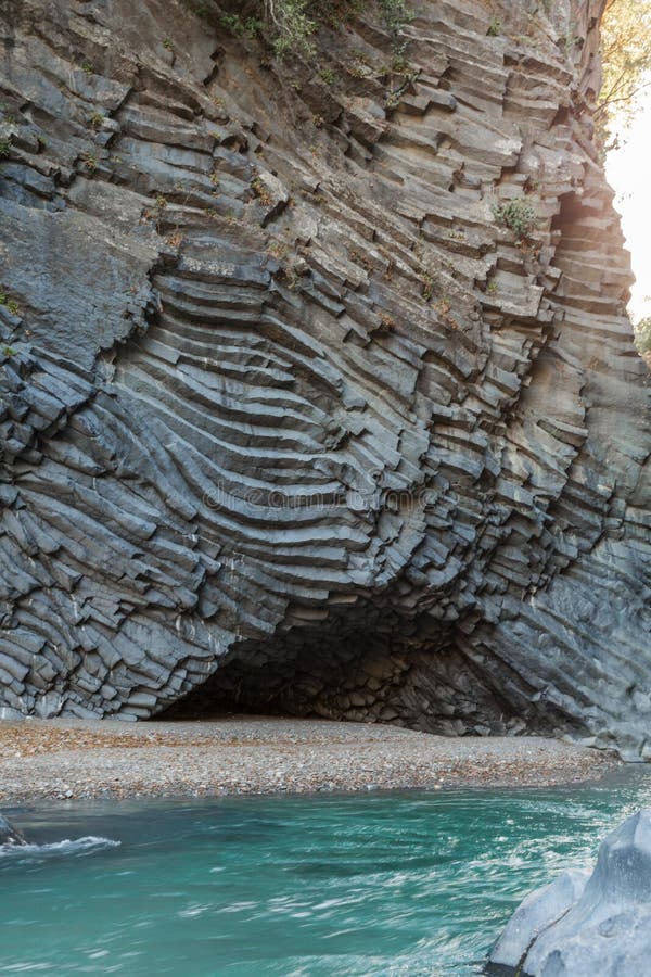 Basalt cave stock image. Image of travel, italy, cave - 63401233