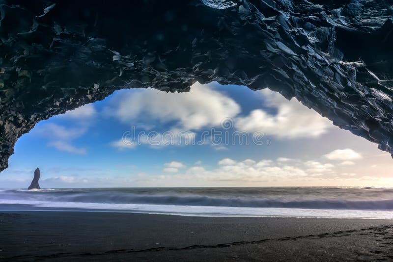 Basalt Cave at at Reynisfjara Beach Stock Photo - Image of icelandic ...