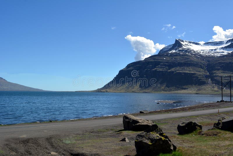 Basalt Coast of the Atlantic Ocean in the Eastern Fjords in Iceland ...