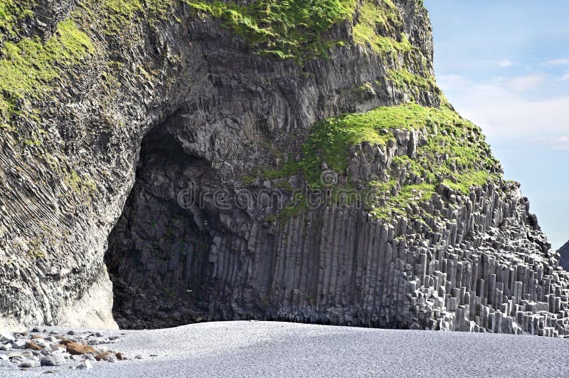 Basalt Column Cave at Reynisfjara Beach, Iceland Stock Photo - Image of ...