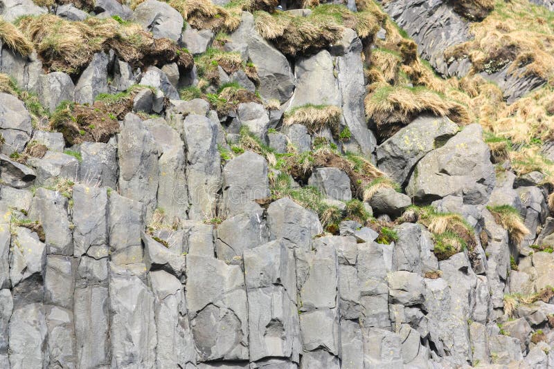 Basalt Column Formation in Iceland. Background Stock Photo - Image of ...