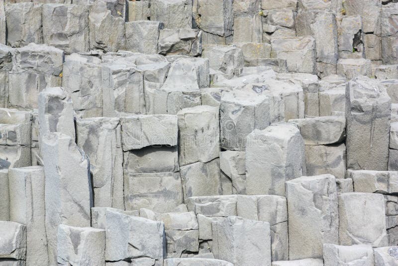 Basalt Column Formation in Iceland. Background Stock Image - Image of ...