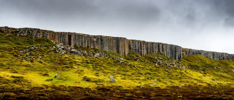 Basalt Column Wall in Iceland Stock Photo - Image of nordic, attraction ...
