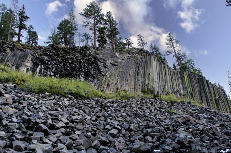 Basalt Columns at Devils Postpile National Monument Stock Photo - Image ...