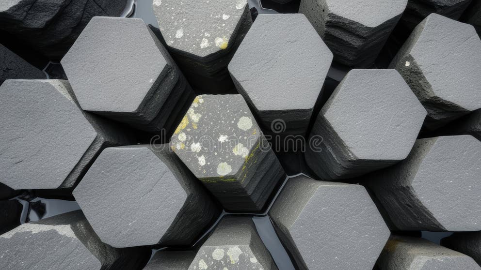 Basalt Columns. Geometric Geology Stock Illustration - Illustration of ...