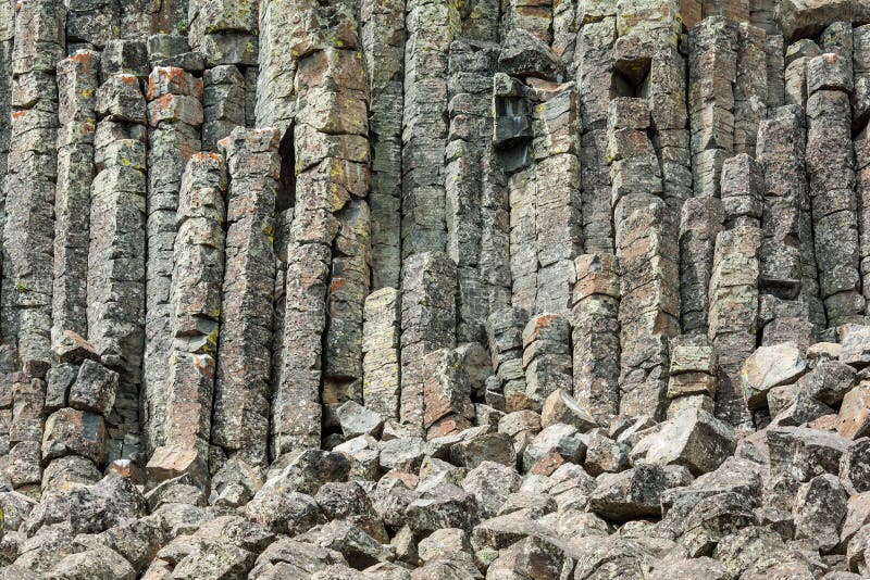 Basalt Columns of Sheepeater Cliffs Stock Image - Image of columnar ...
