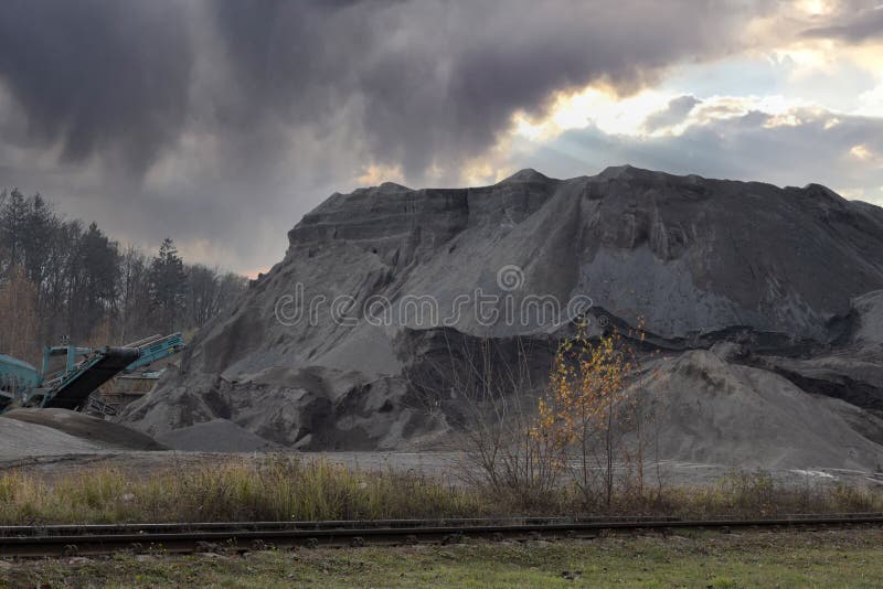 Mountain of Black Stone, Basalt Mine. Black Stones Stock Photo - Image ...