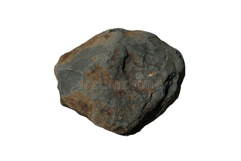 A Big Basalt Rock Isolated on White Background. Stock Photo - Image of ...