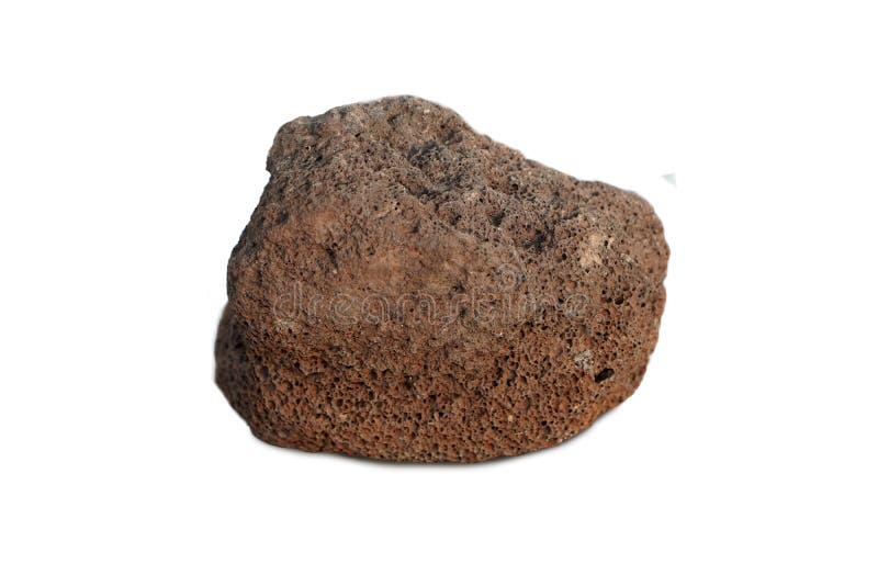 Basalt Rock Isolated on White Background. Stock Image - Image of ...