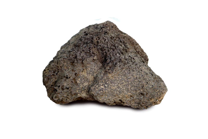 Basalt Rock Isolated on White Background. Stock Image - Image of ...