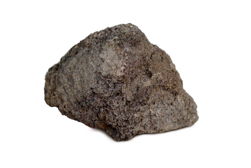 Basalt Rock Isolated on White Background. Stock Image - Image of ...