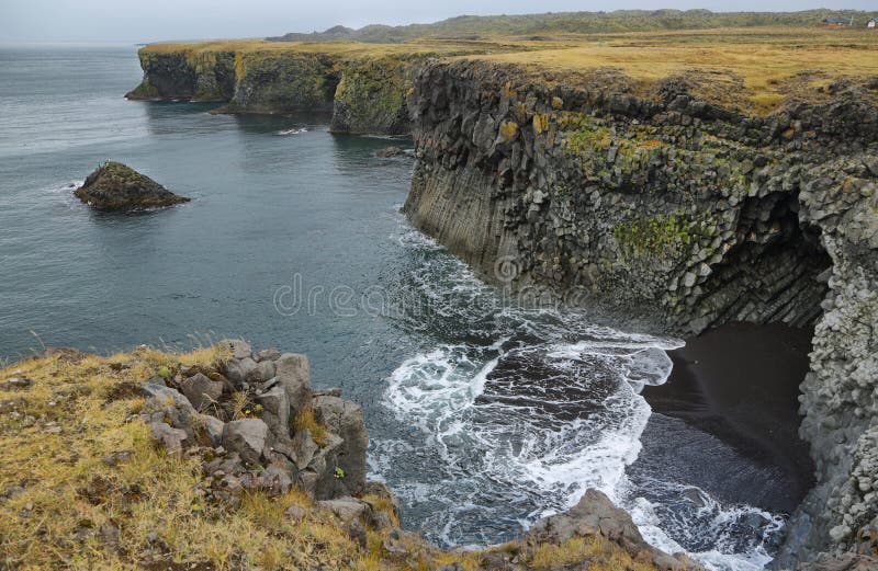 Basalt Formations at Arnarstapi Stock Image - Image of lighthouse ...