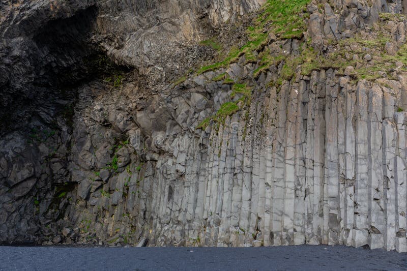 Basalt Hexagonal Columns Rock Formations in Halsanefshellir Cave on ...