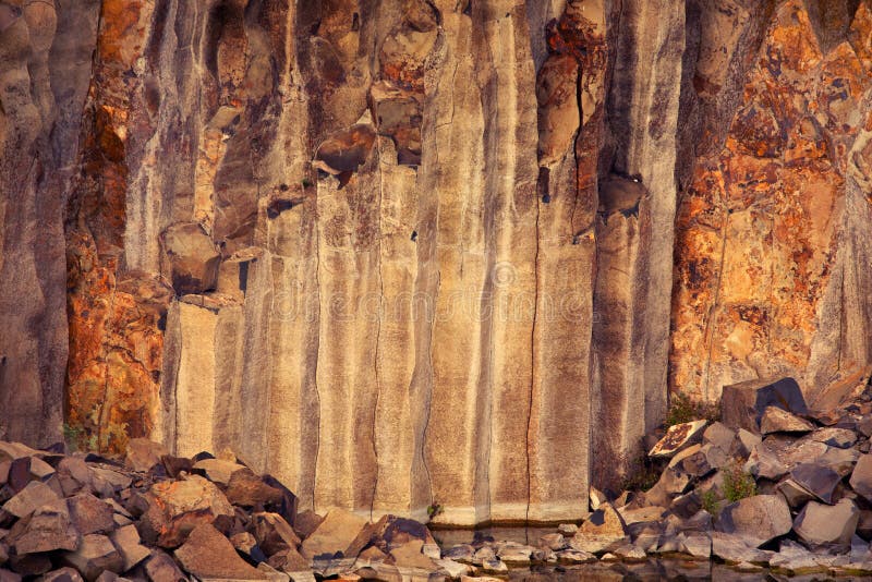 Basalt Pillars in the Quarry. Abstract Natural Background or Texture ...