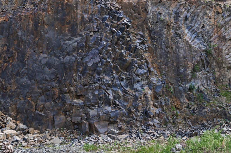 Basalt Pillars in an Abandoned Quarry. Abandoned Basalt Quarry As a ...