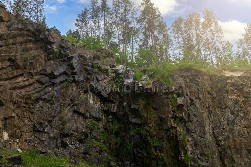 Basalt Pillars in an Abandoned Quarry. Abandoned Basalt Quarry As a ...