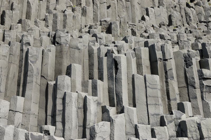 Basalt Prisms Rock, South Iceland. Stock Image - Image of rock, europe ...