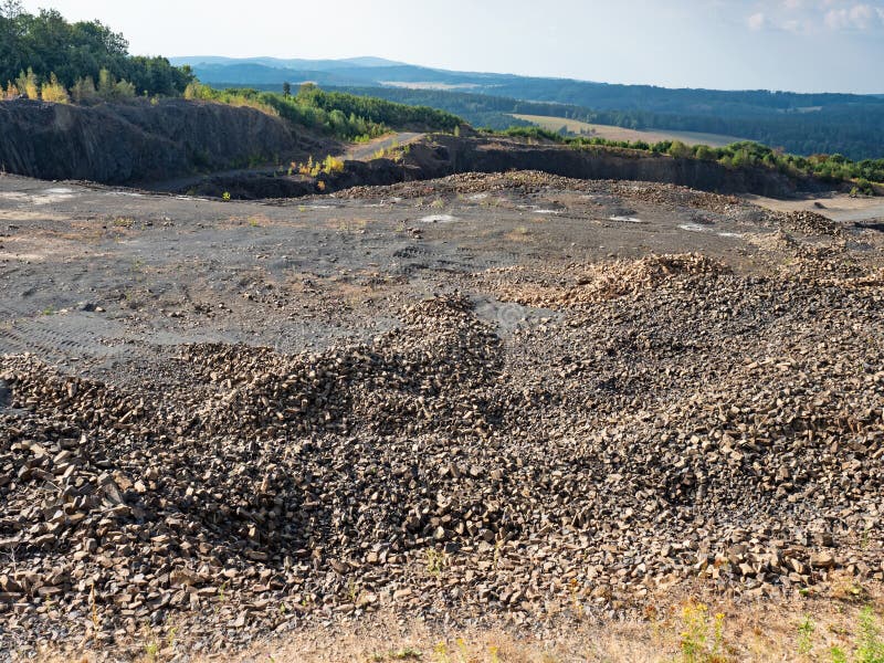 Basalt quarry stock image. Image of geology, crushers - 254646301