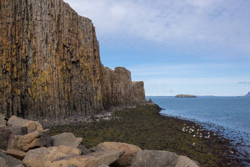 Basalt Rock Formations, Iceland Stock Photo - Image of landmark, rock ...
