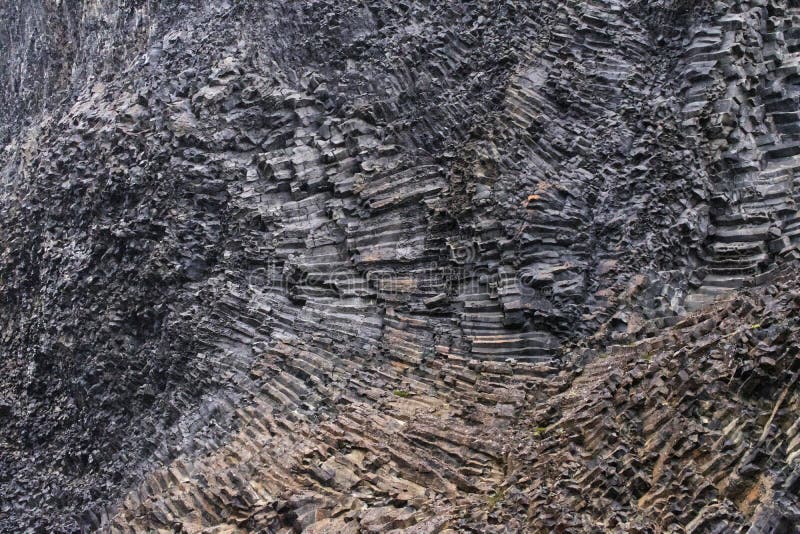 Basalt Rock Formations Texture on Mountainside Stock Photo - Image of ...