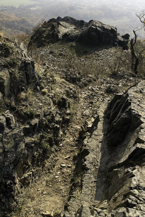 A Basalt Rock on the Top of a Hill Stock Image - Image of castle, rocky ...
