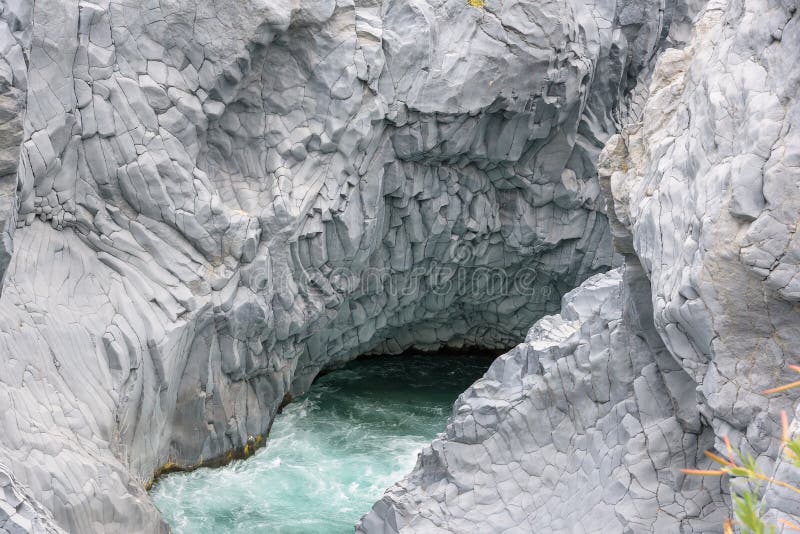 Basalt Rocks Formations of the Gorge of Alcantara River Stock Image ...