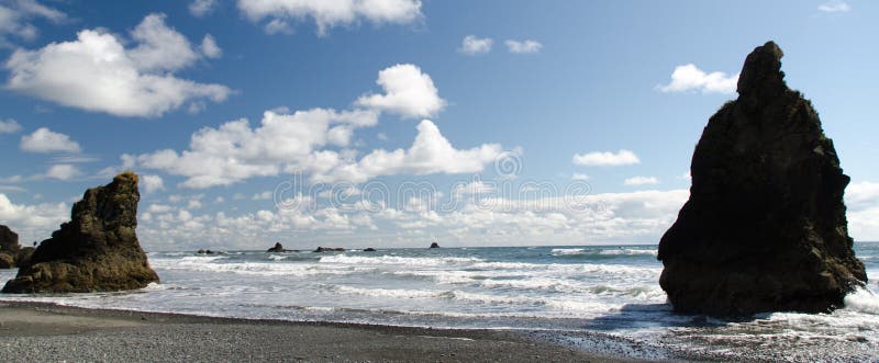 Basalt rocks at Ruby beach stock image. Image of rock - 187212461