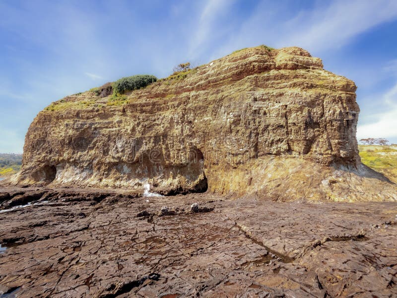 Basalt and Shale Rock Building Up To a Large Elevated Point Creating a ...