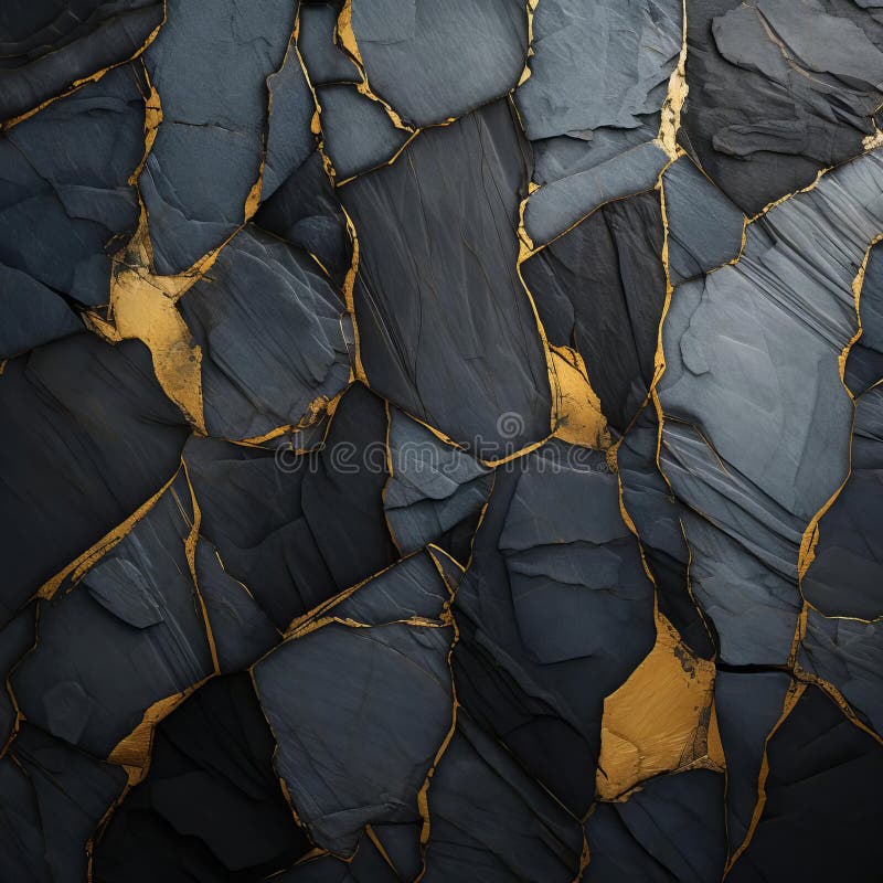 Striking Basalt Wall with Earthy Aesthetic and Gold Accents Stock ...