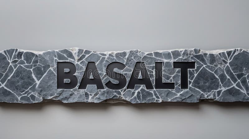 Basalt Stone Display with Etched Lettering in a Modern Interior Setting ...