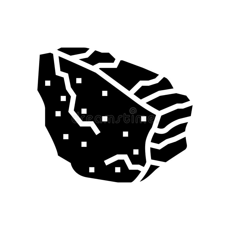 Basalt Stone Rock Glyph Icon Vector Illustration Stock Illustration ...