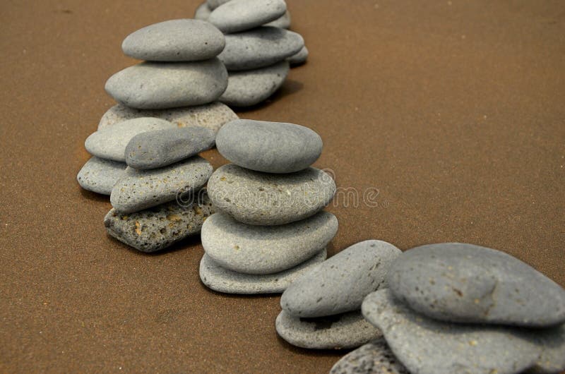 Beautiful Round Basalt Stones on Seaside Stock Image - Image of ...