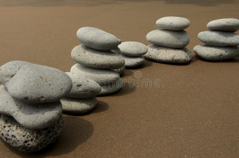 Beautiful Round Basalt Stones on Seaside Stock Image - Image of ...