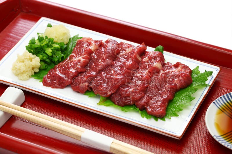 Basashi, japanese cuisine stock photo. Image of horsemeat - 165235182