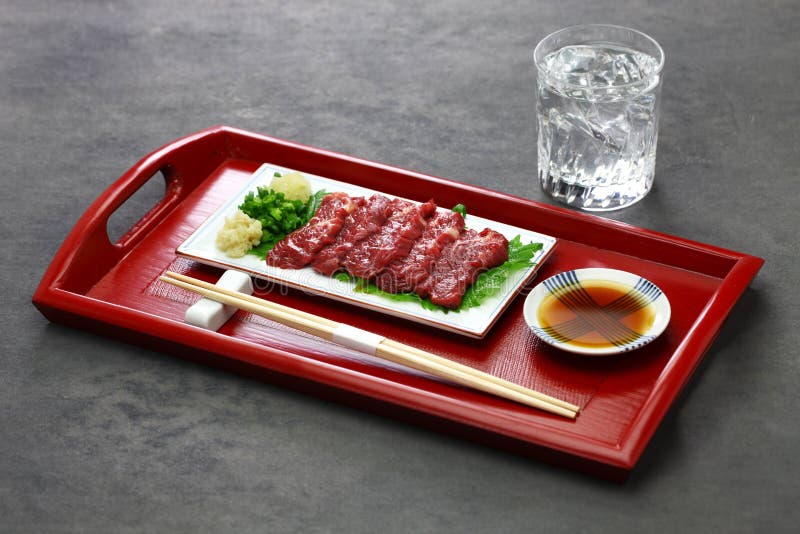 Basashi, japanese cuisine stock photo. Image of horsemeat - 165235182